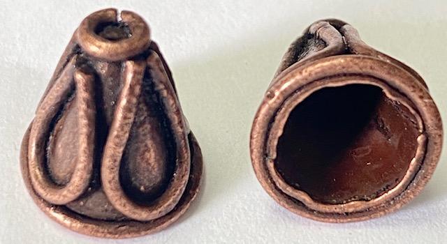 Antique Copper Plate 12x12MM Decorated Cone