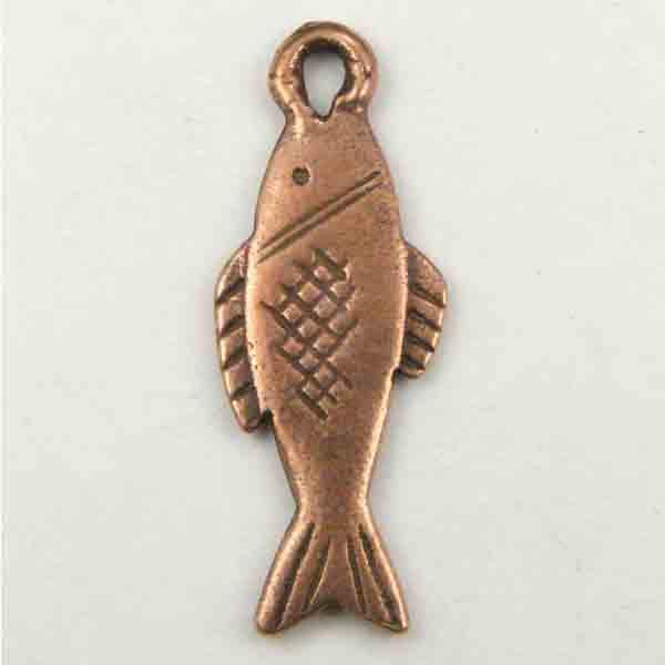 Antique Copper Plate 21x9MM Fish