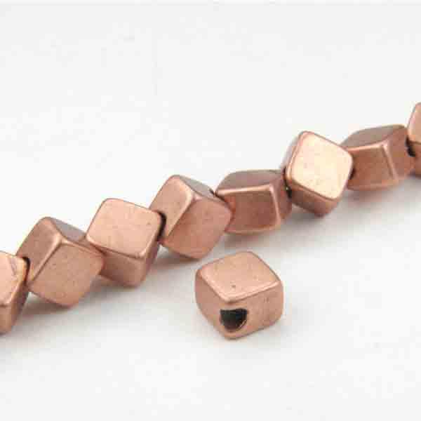 Antique Copper Plate 4MM Solid Cube