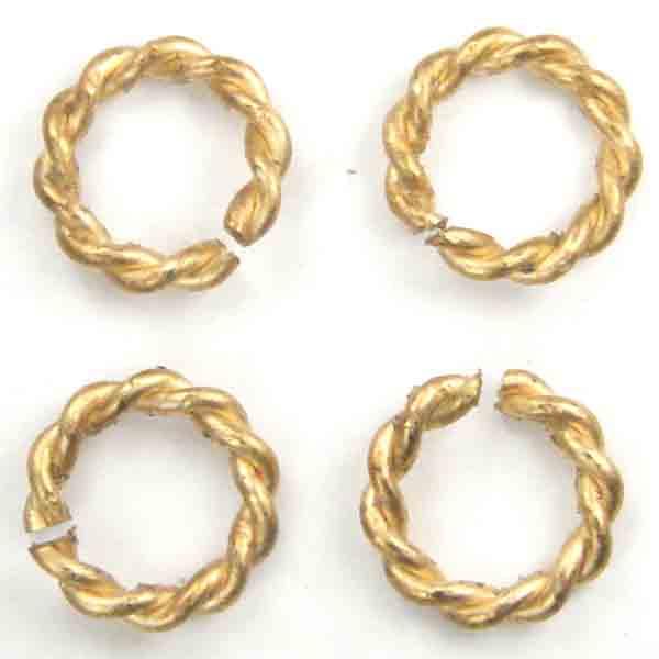 Brass 11MM Aprox. 14 Gauge Twisted Jump Ring