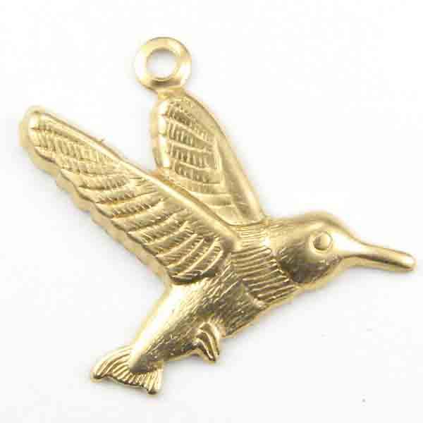 Brass 16x18MM Right Facing Hummingbird